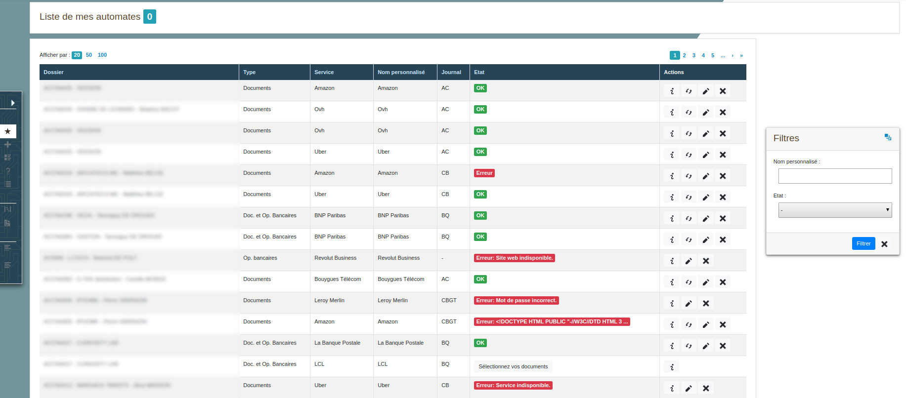 Prise en main de l'interface Mes automates – iDocus